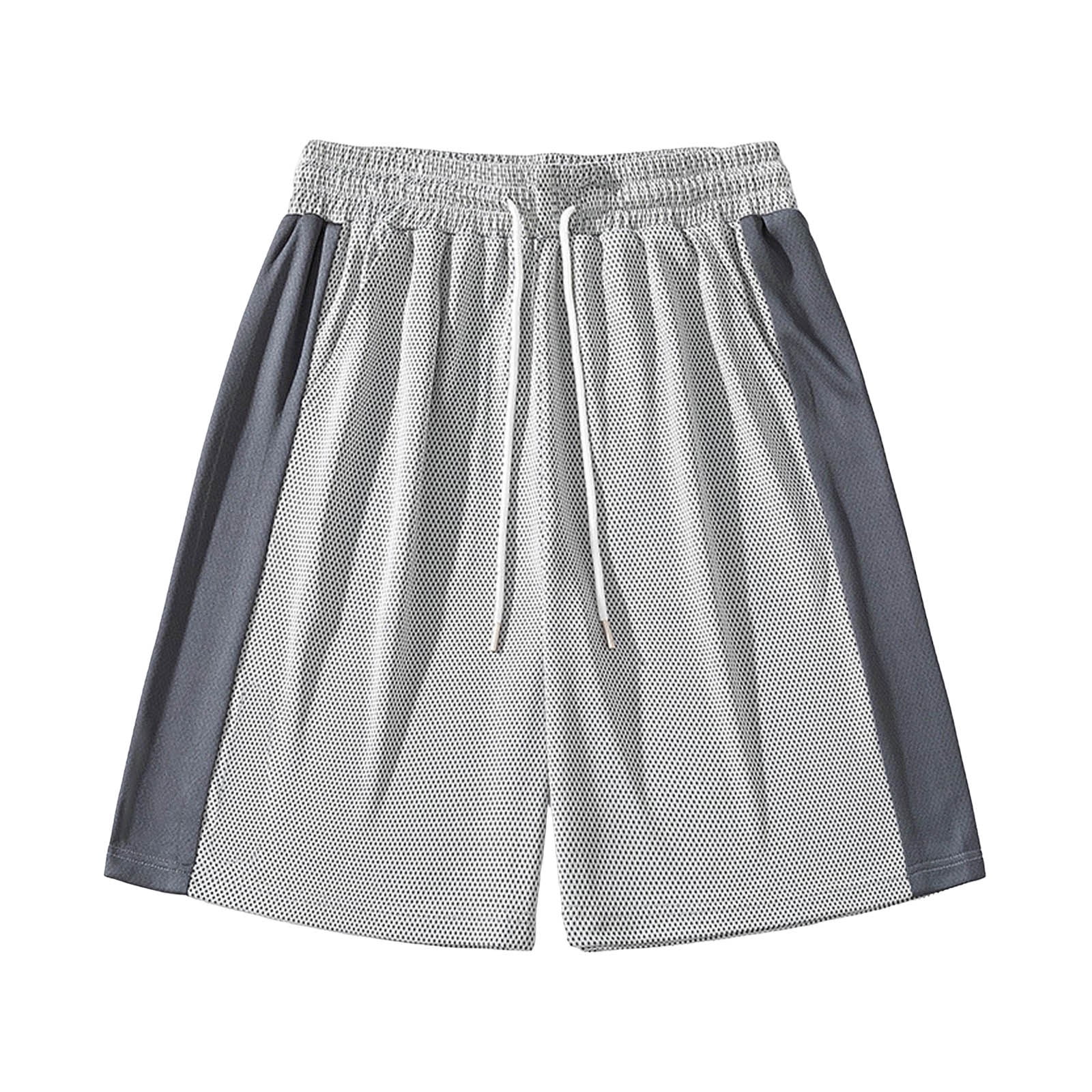 CLOISE Mens Shorts with Pockets Big and Tall Drawstring Mid Waist ...