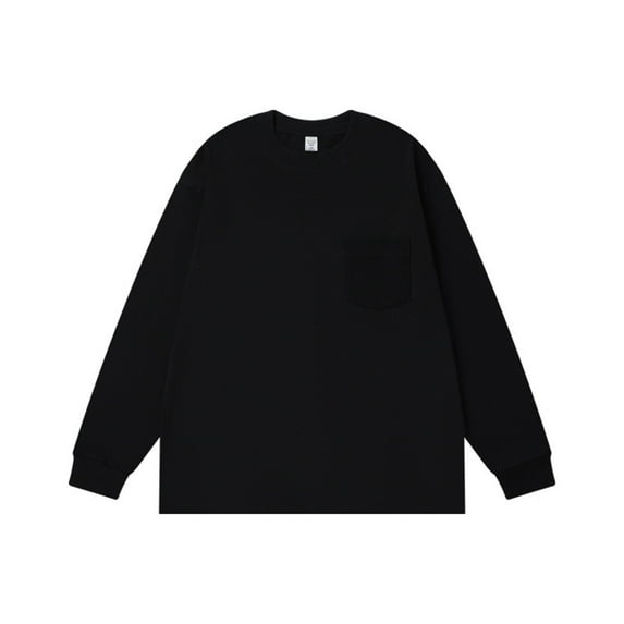 CLOISE Mens Winter Tops with Pockets Crew Neck Shirt Solid Color Long ...