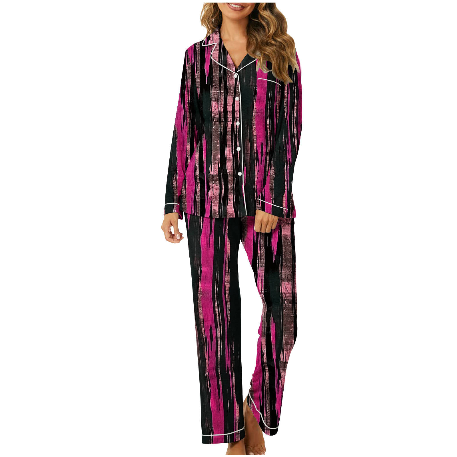 CLOISE Night Clothes for Women Sets 2-Piece Soft Long Sleeve Sleepwear ...