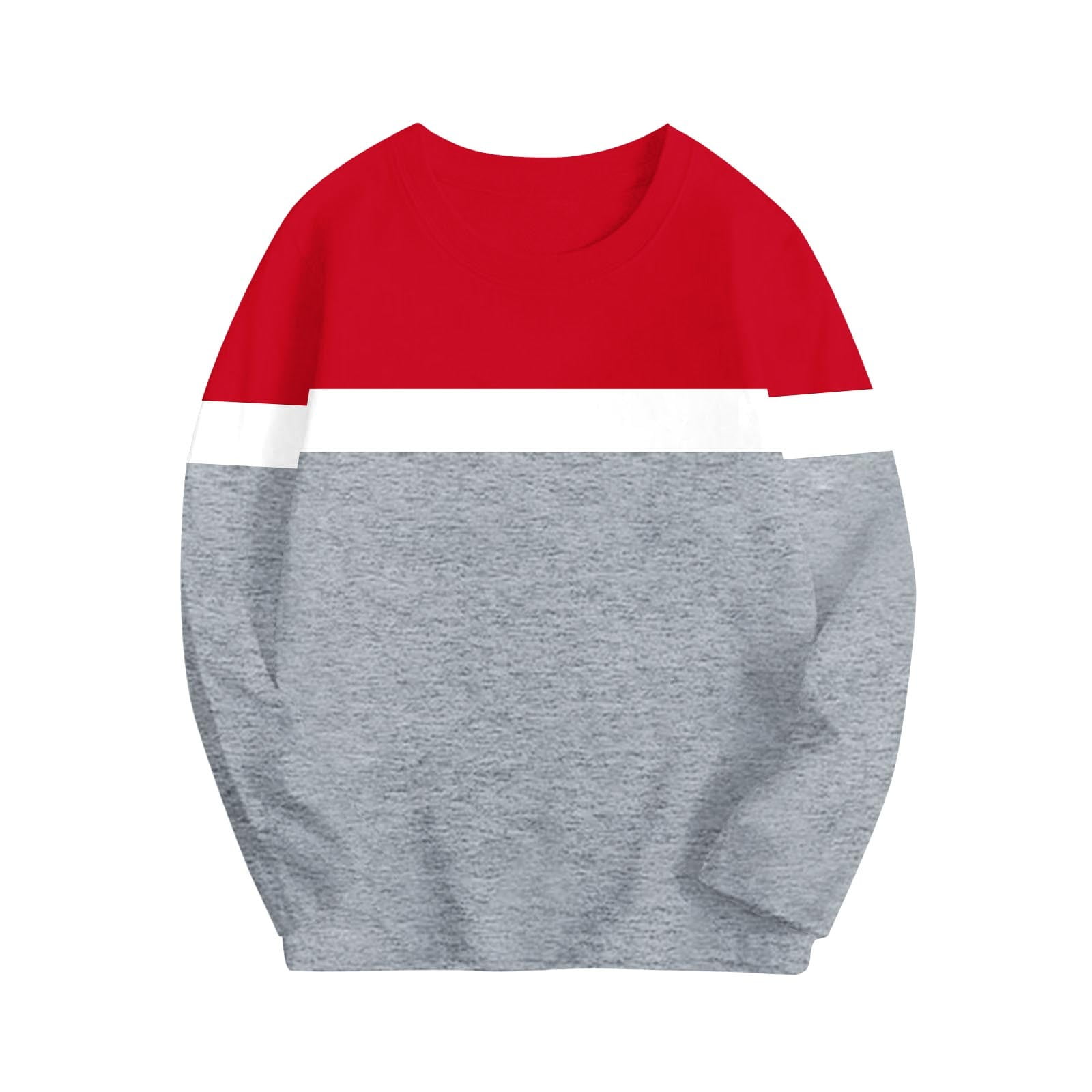 CLOISE Red Kids White T Shirt Boy Girls Youth Long Sleeve Crew Neck ...