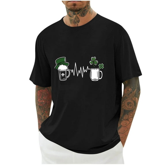 CLOISE Short Sleeve T Shirt Men St Patricks Day Big and Tall Green Tops ...