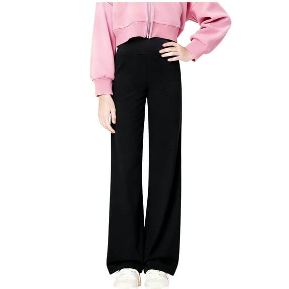 CLOISE Wide Leg Pants Kids Girls Boys Pockets High Waist Long Pants ...