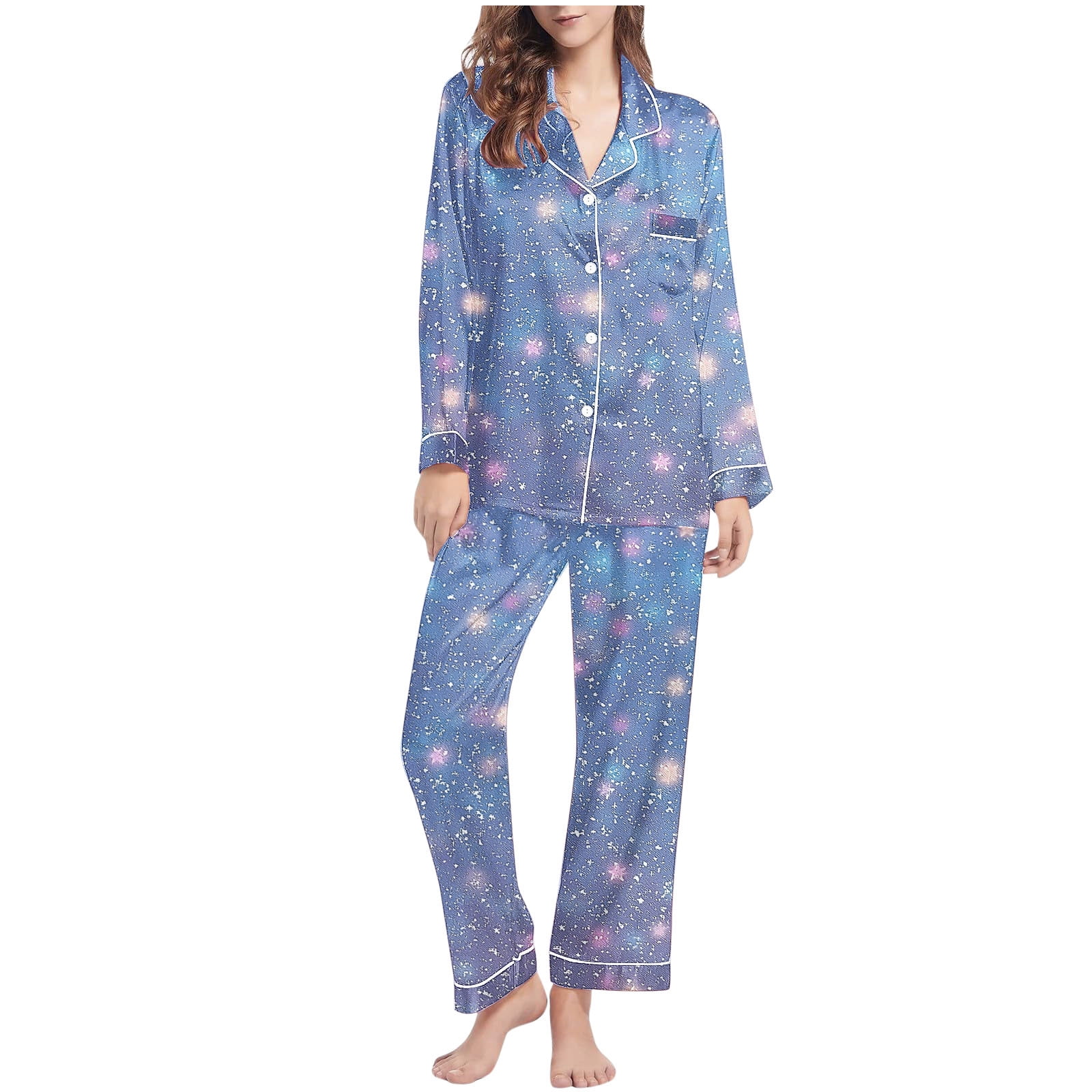 CLOISE Women Pajama Sets Long Sleeves and Long Pants Pjs Sets Pockets ...