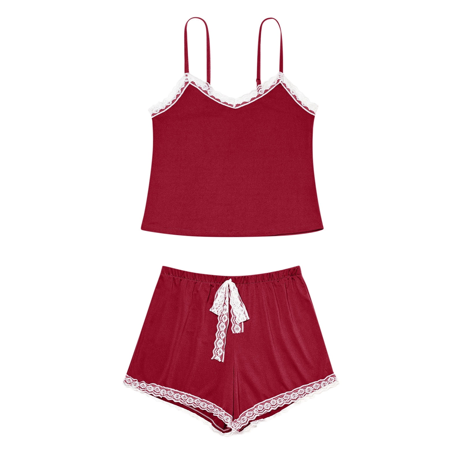 CLOISE Women Pajama Sets Two-Piece Sexy Comfortable Lace Camisole ...