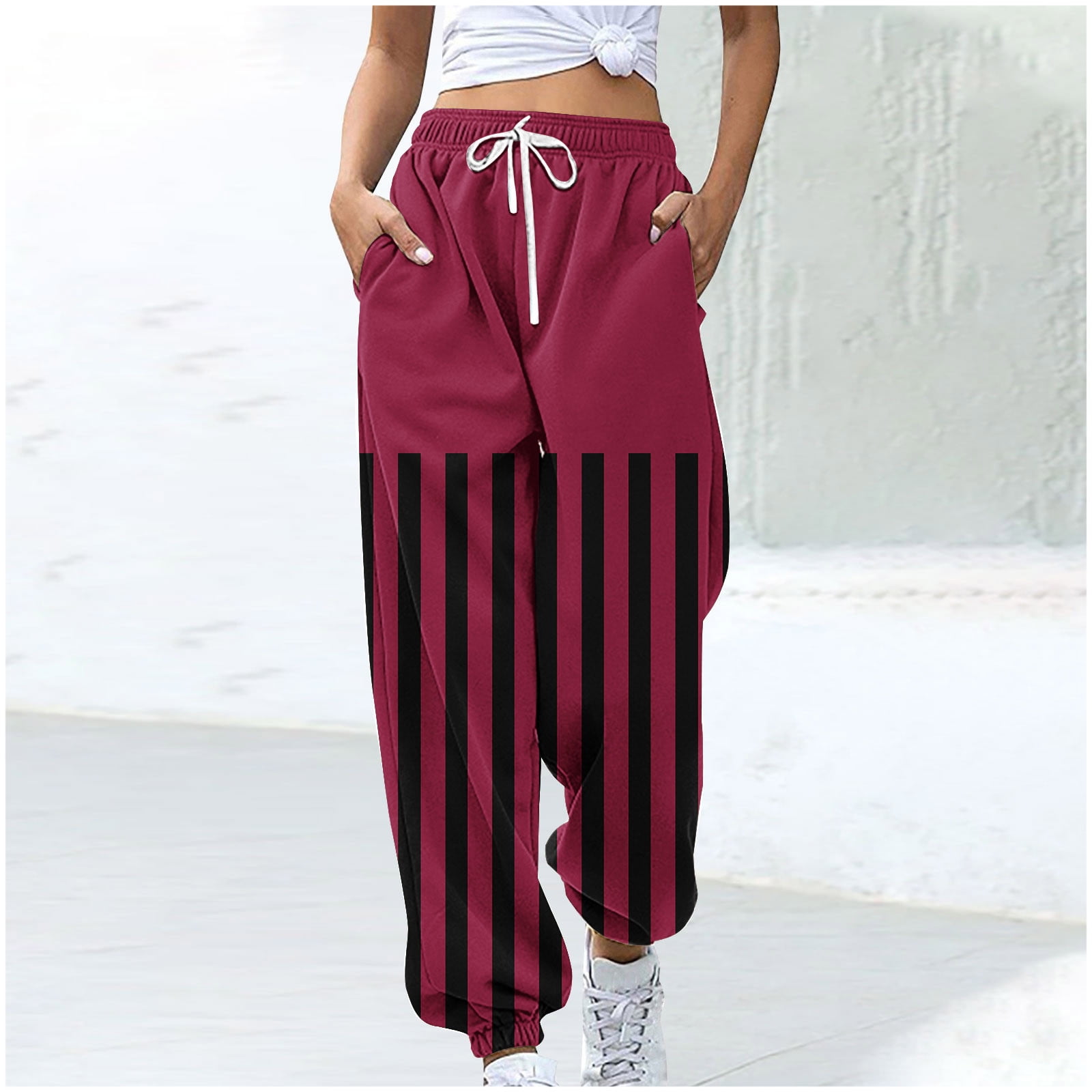 CLOISE Women Sweatpants Baggy Joggers Loose Petite Tall Elastic Bottom ...