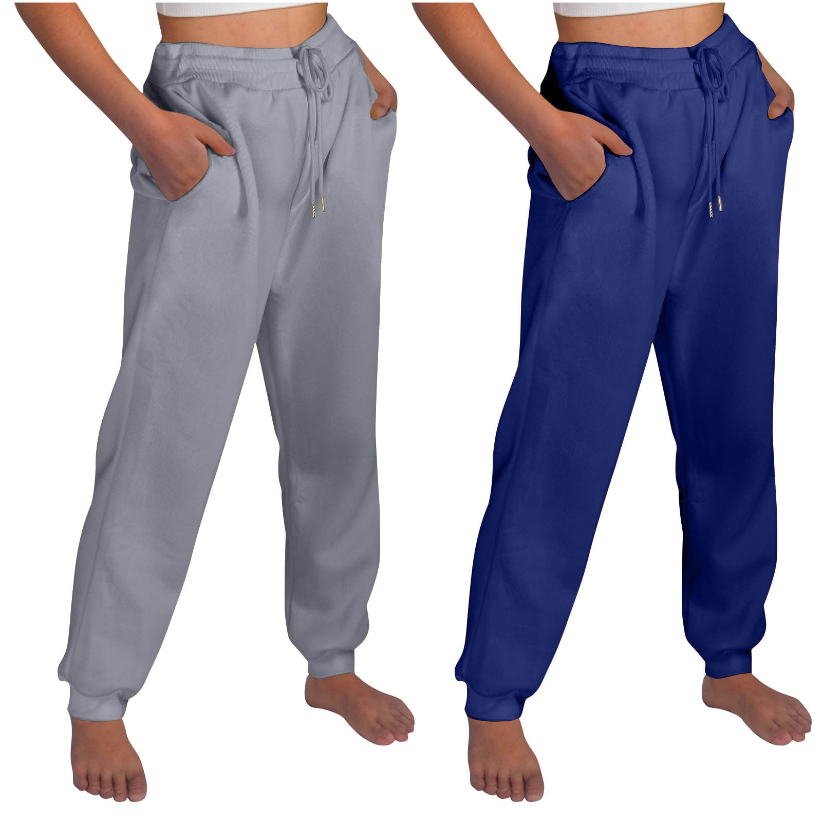 CLOISE Women's Sweatpants Joggers 2 Pack Baggy Fleece Lined Jogger ...