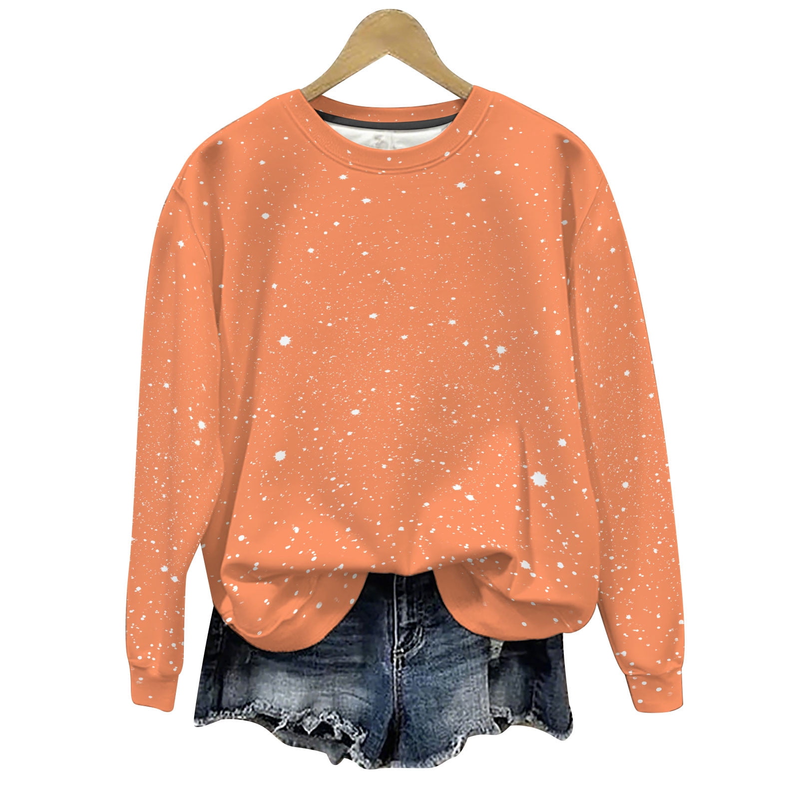 CLOISE Women's Sweatshirt Tops Plus Size Lightweight Crew Neck Tops ...