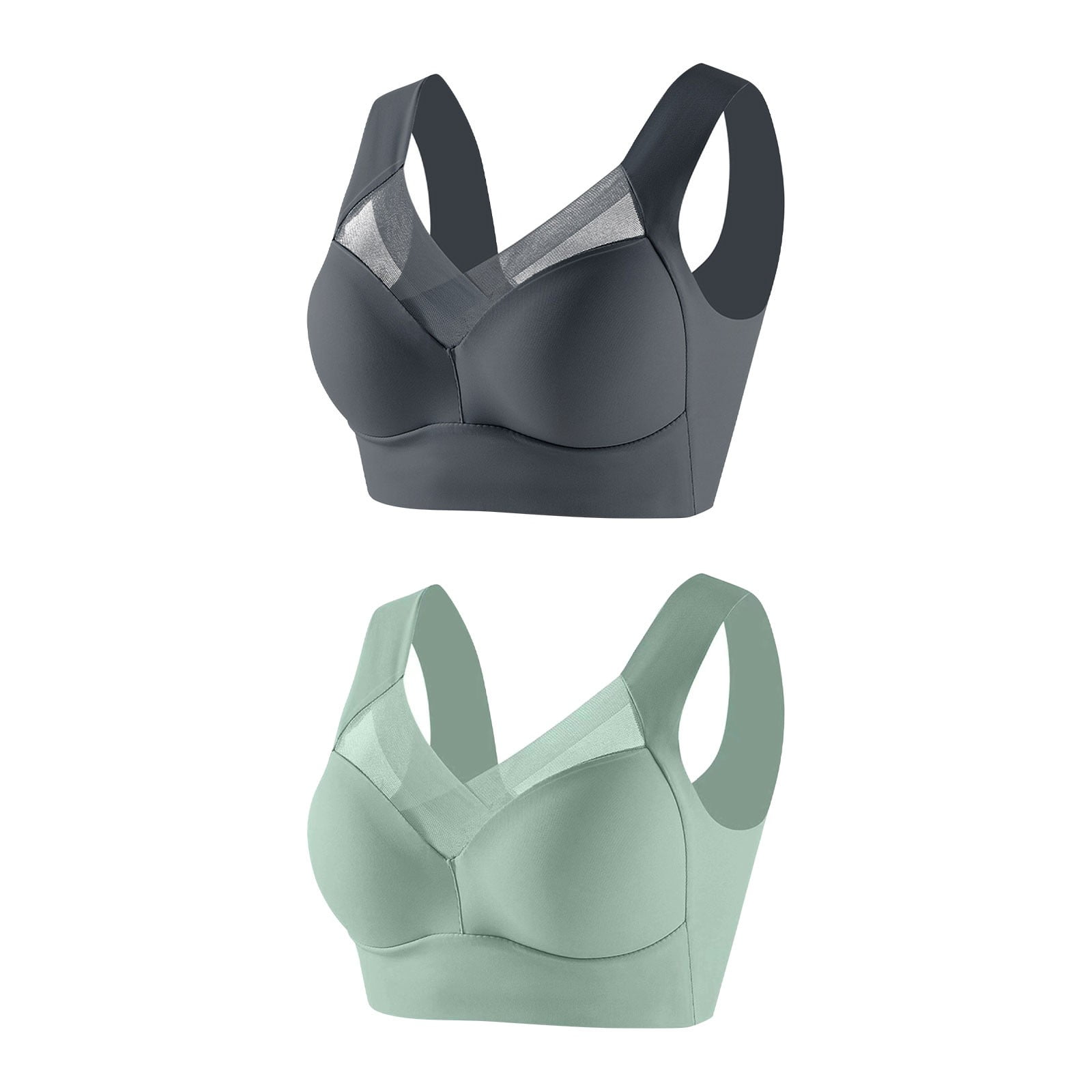 CLOISE Womens Bras No Wire Push Up 2 Pack Padded High Impact Wireless ...