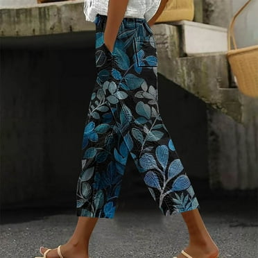 YUNAFFT Women's High Waist Casual Wide Leg Pants, Solid Color Elastic Loose Trousers with Pocket ...