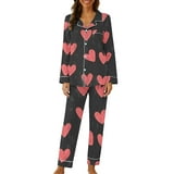 CLOISE Womens Long Sleeve Pajama Sets Long Pants Valentines Pjs Sets ...