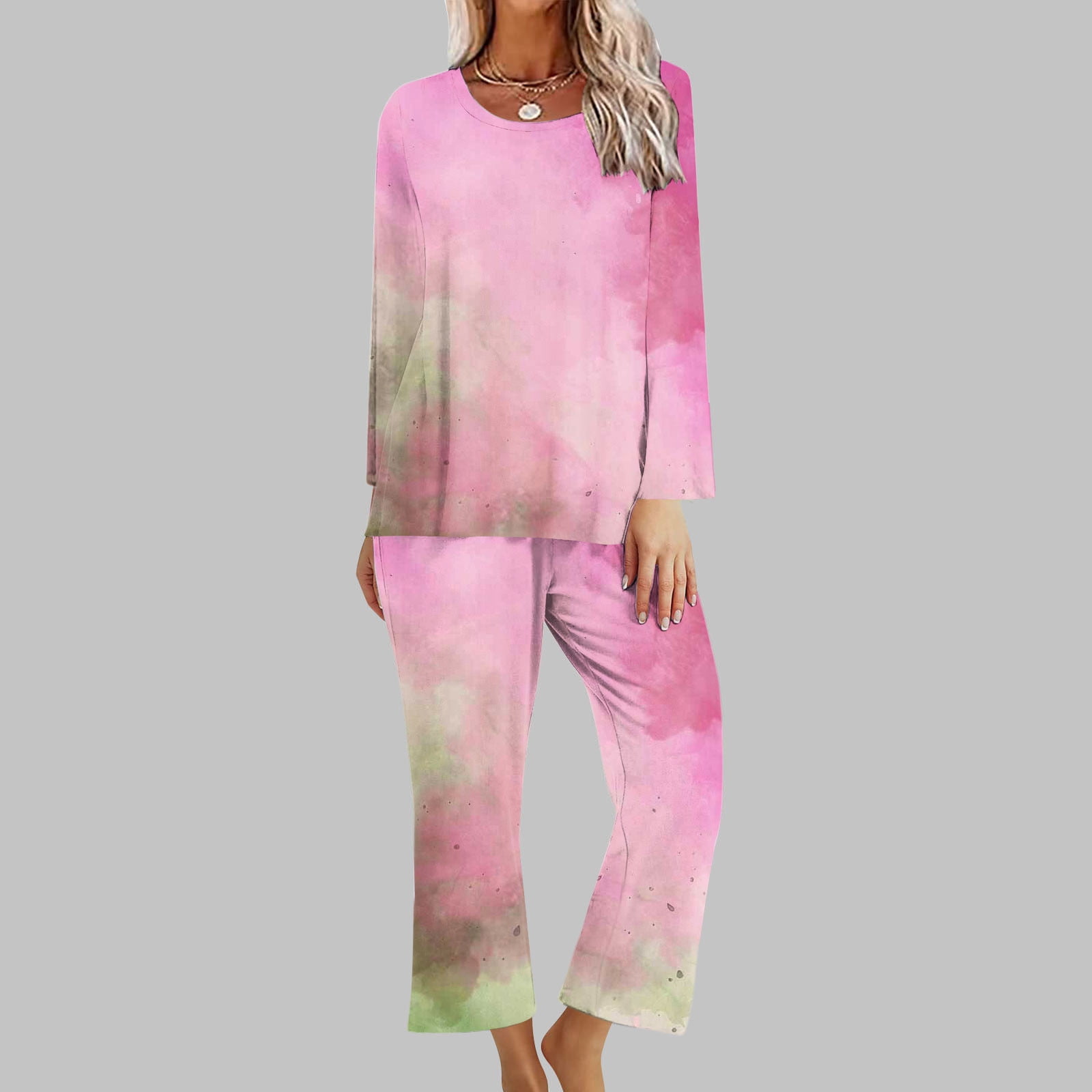 CLOISE Womens Sleep Sets 2 Piece Comfortable Long Sleeve Sleepwear ...