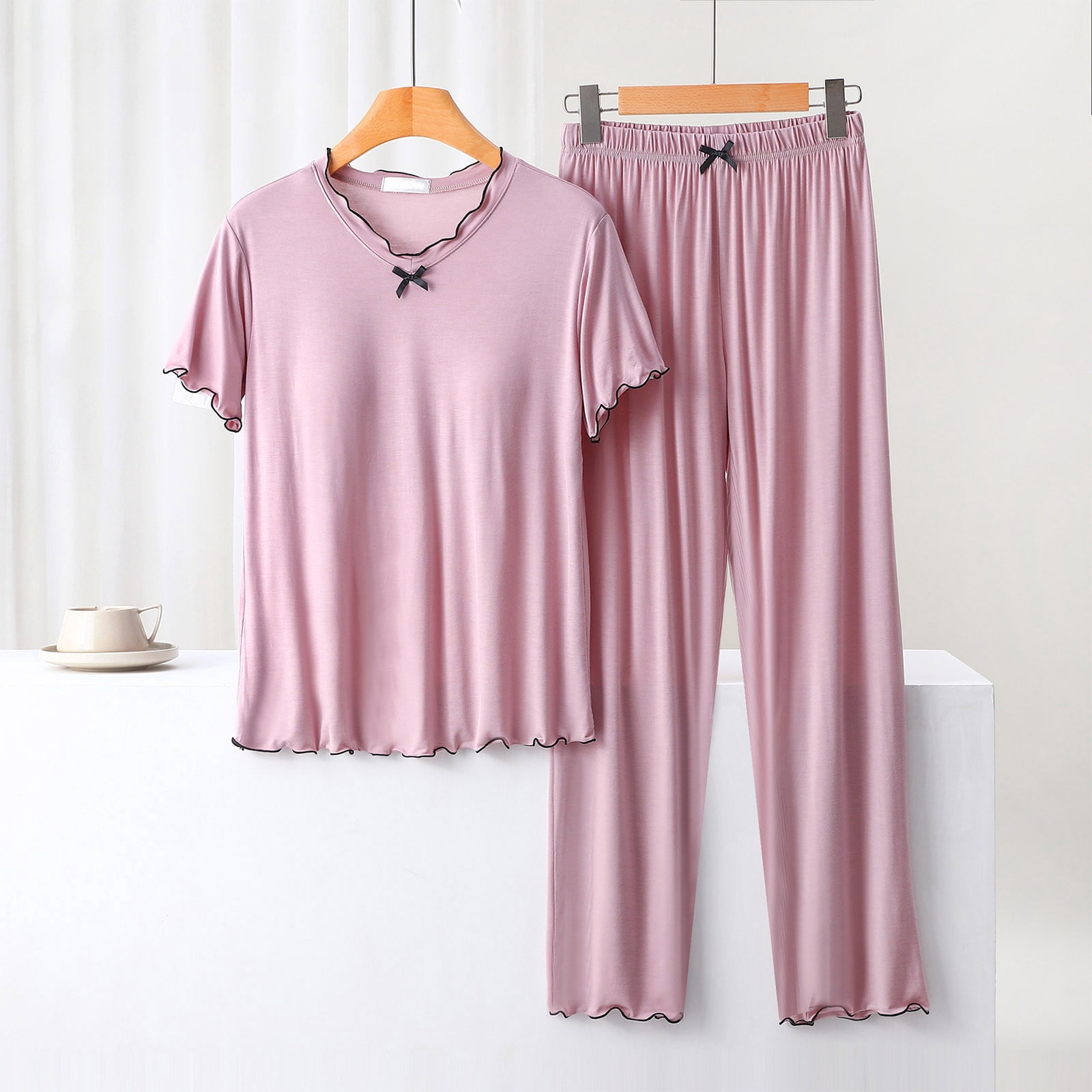 CLOISE Womens Sleepwear Sets 2-Piece Comfortable Short Sleeve Sleepwear ...