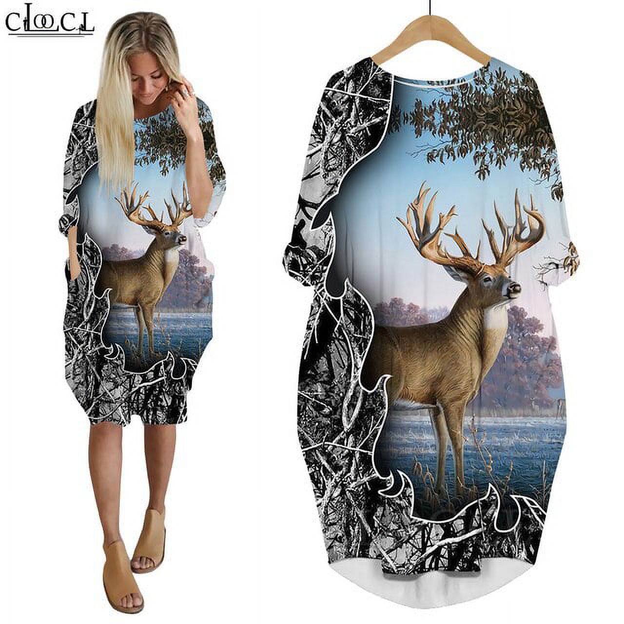 CLOOCL Animal Fox Hunting Dress 3D Printed Long Sleeve Streetwear ...