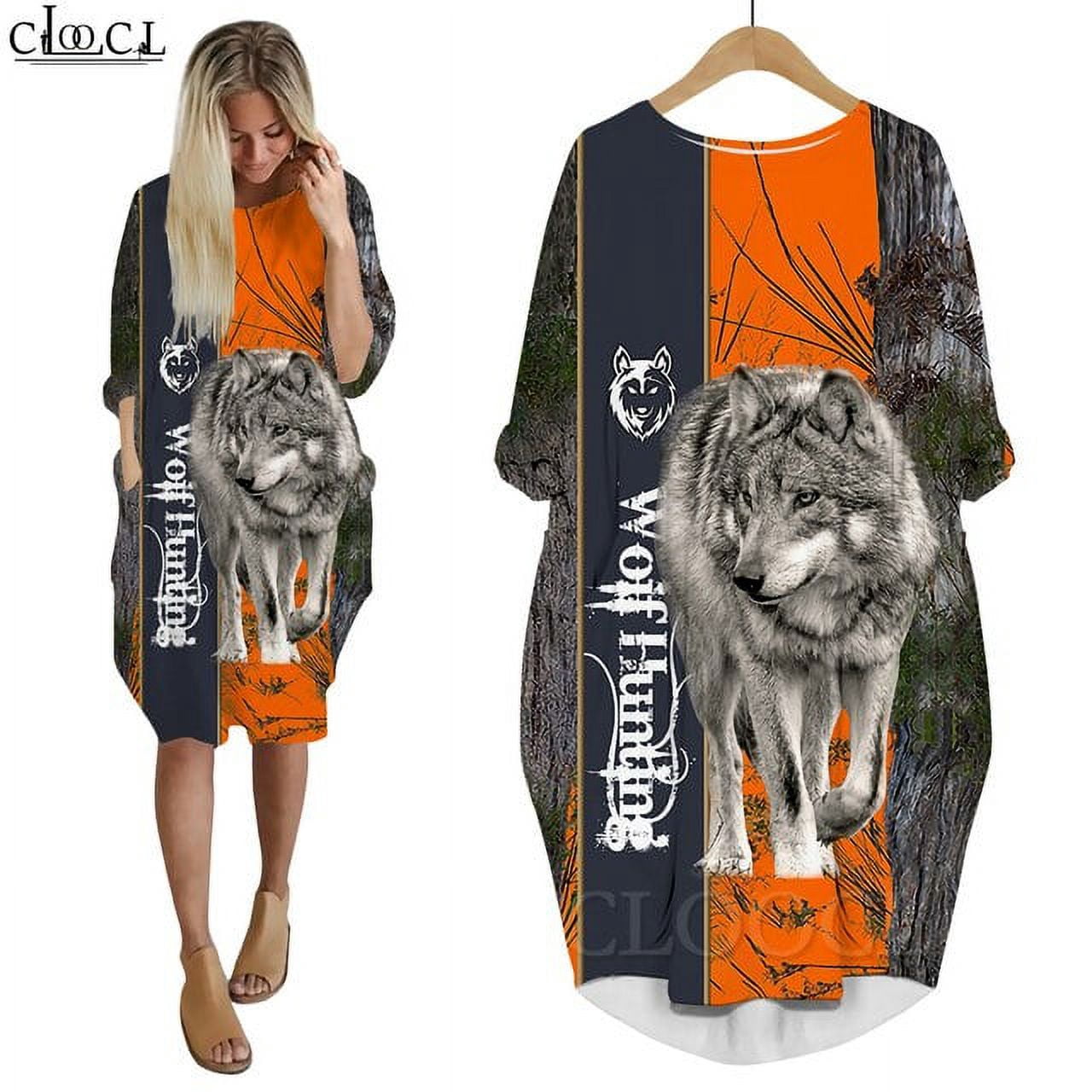 CLOOCL Animal Fox Hunting Dress 3D Printed Long Sleeve Streetwear ...