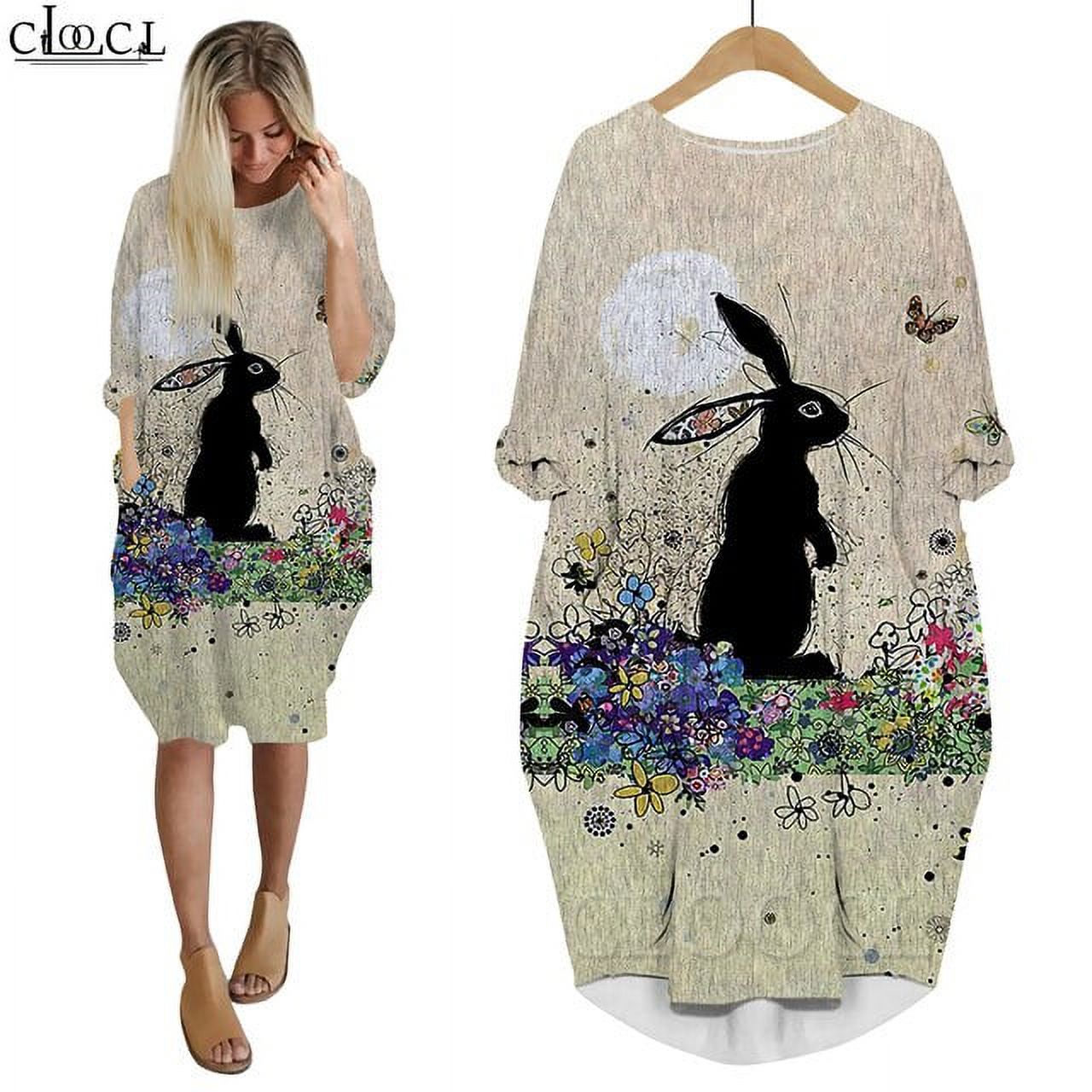 CLOOCL Dresses Oversized Long Sleeve Shirt Dress Loose Dress Vintage ...
