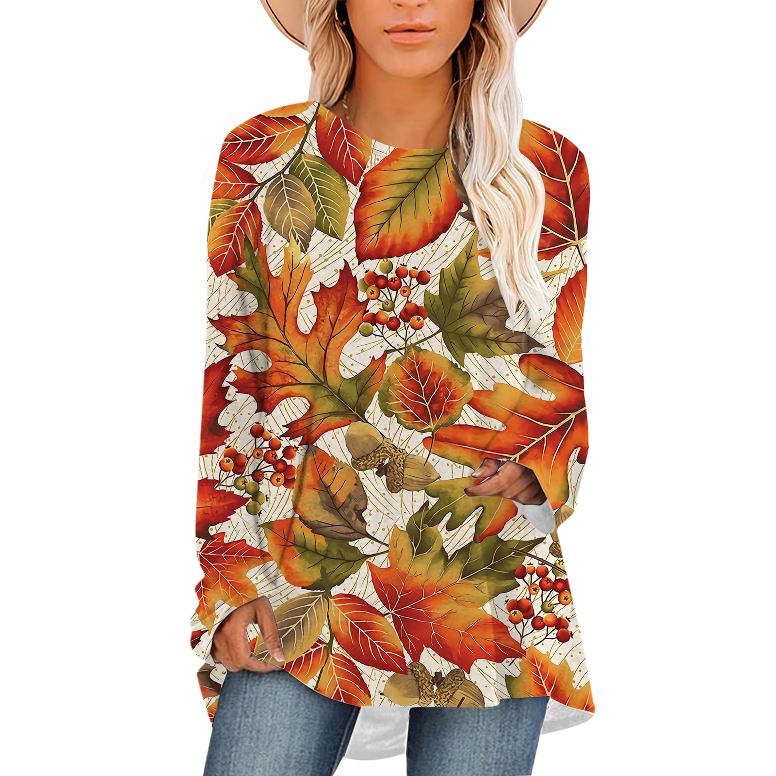 CLOOCL Women Oversized Blouse Vintage Leaf Graphics 3D Print T-Shirt ...