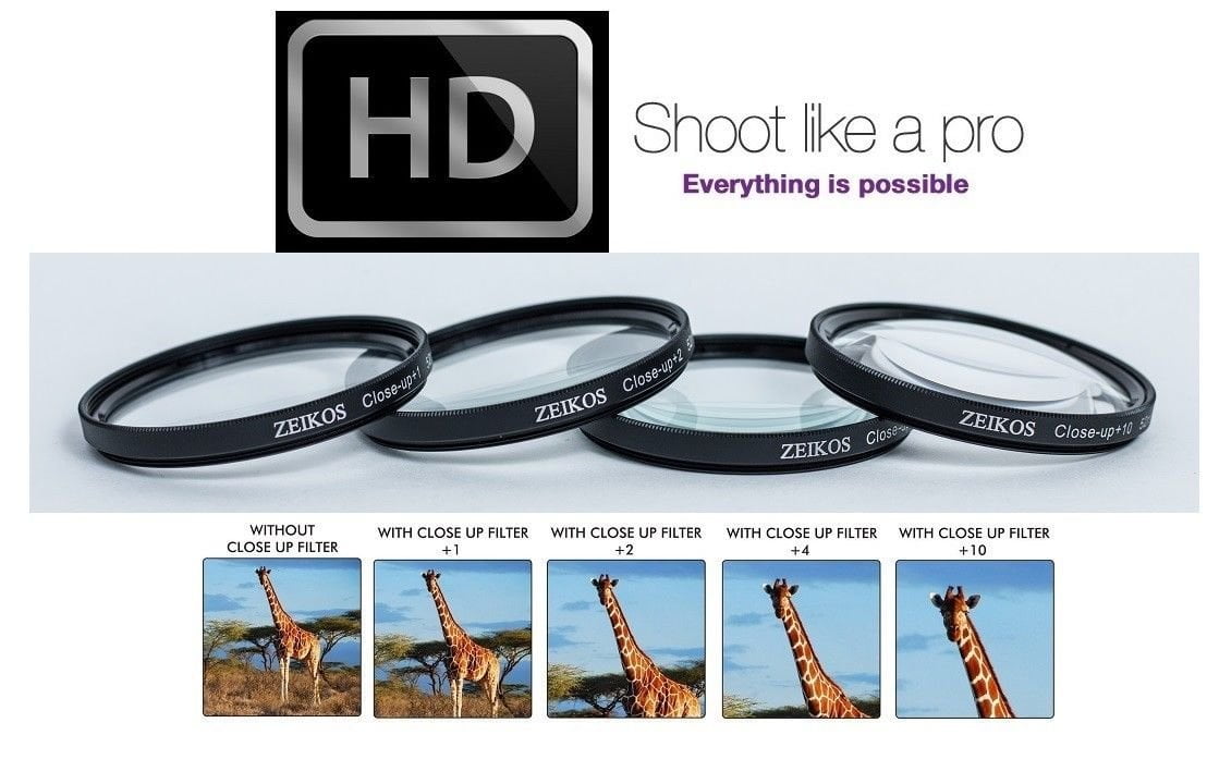 CLOSE-UP MACRO LENS SET +1 +2 +4 +10 for SONY HXR-NX30U - Walmart.com