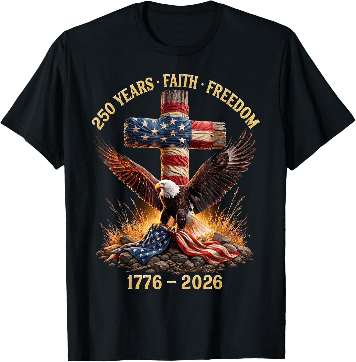 CLOTEX 1776-2026 Eagle 250 Years of Freedom Patriot American T-Shirt ...