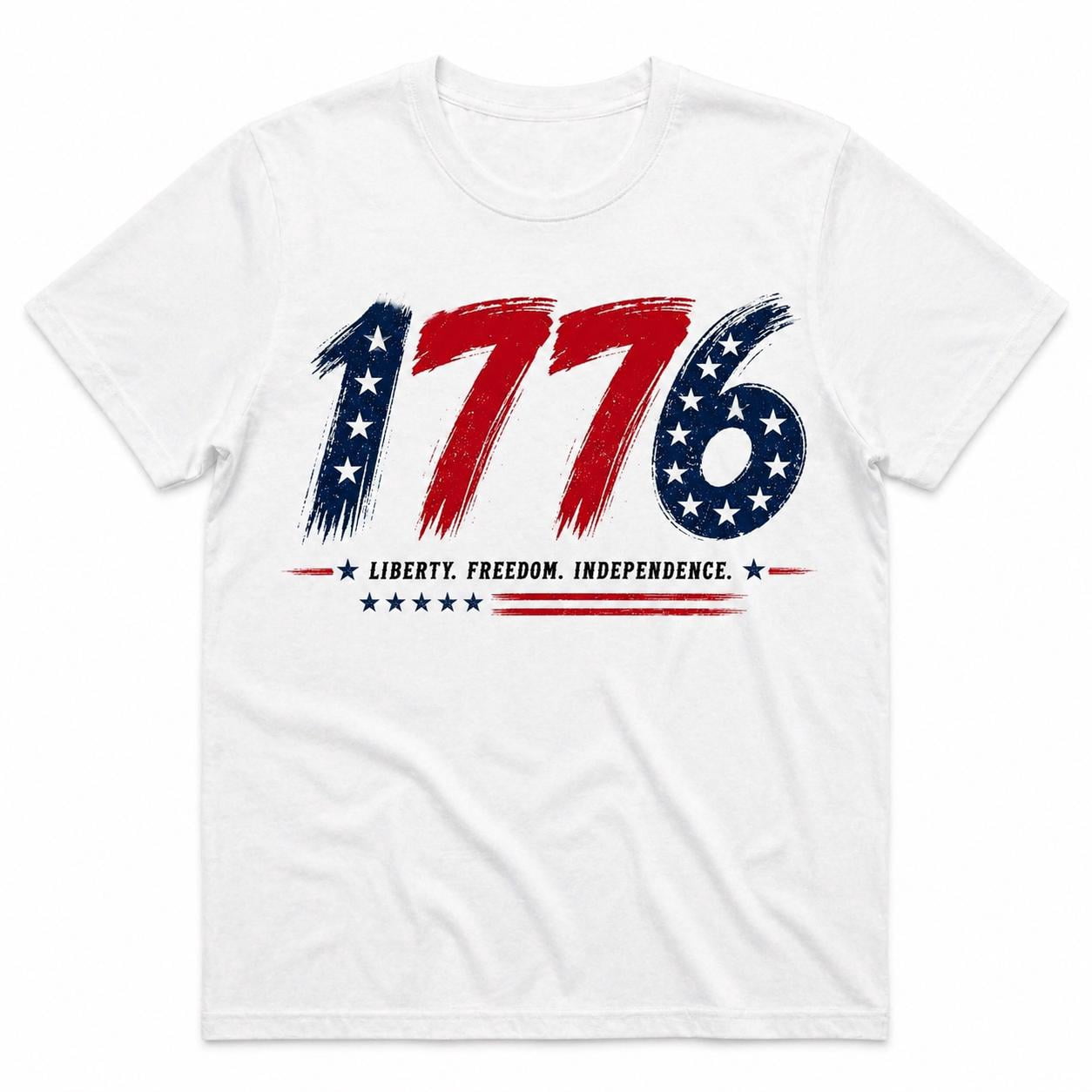 CLOTEX 1776 Patriotic Flag Design T-Shirt Liberty Freedom Independence ...
