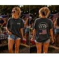 CLOTEX 1776 Patriotic Graphic Tee, Distressed USA Flag Shirt, Comfort ...