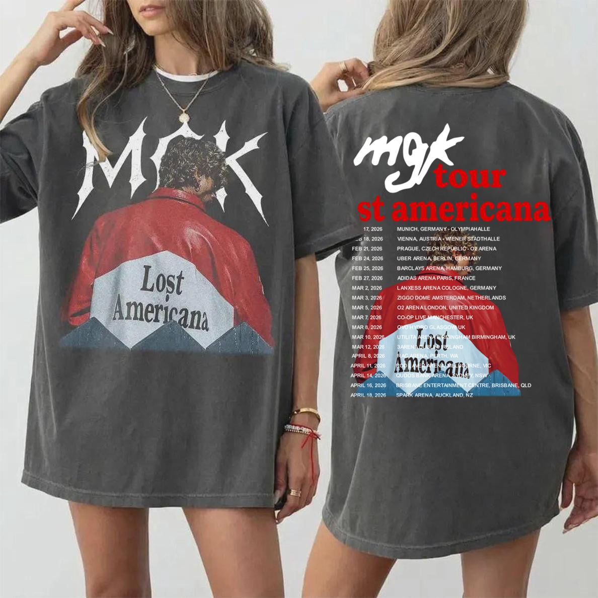 CLOTEX 2 Side MGK Lost Americana Tour T-Shirt, Unisex Comfort Colors ...