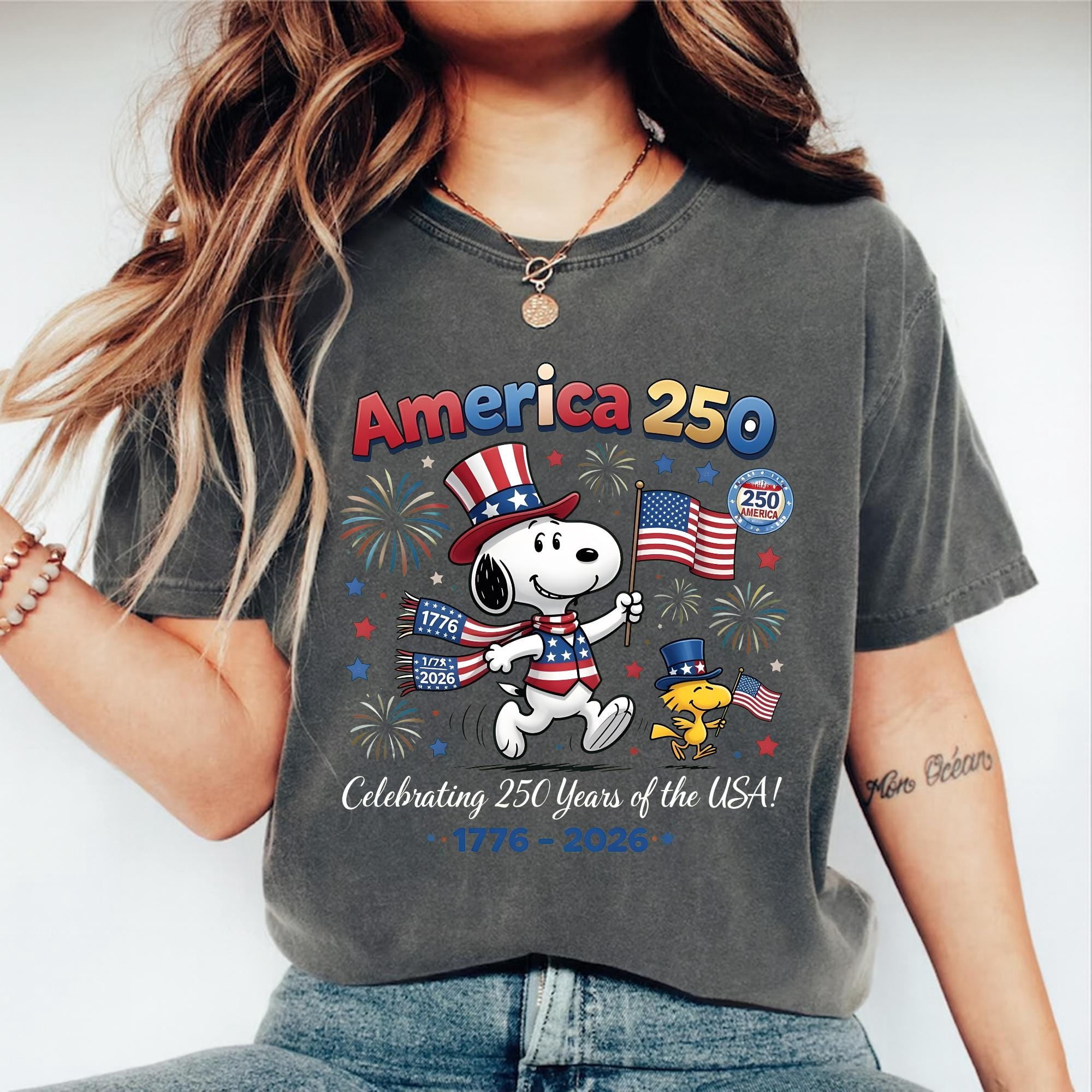 CLOTEX 250 Years of Freedom Shirt Patriotic USA Celebration Tee, Denim ...