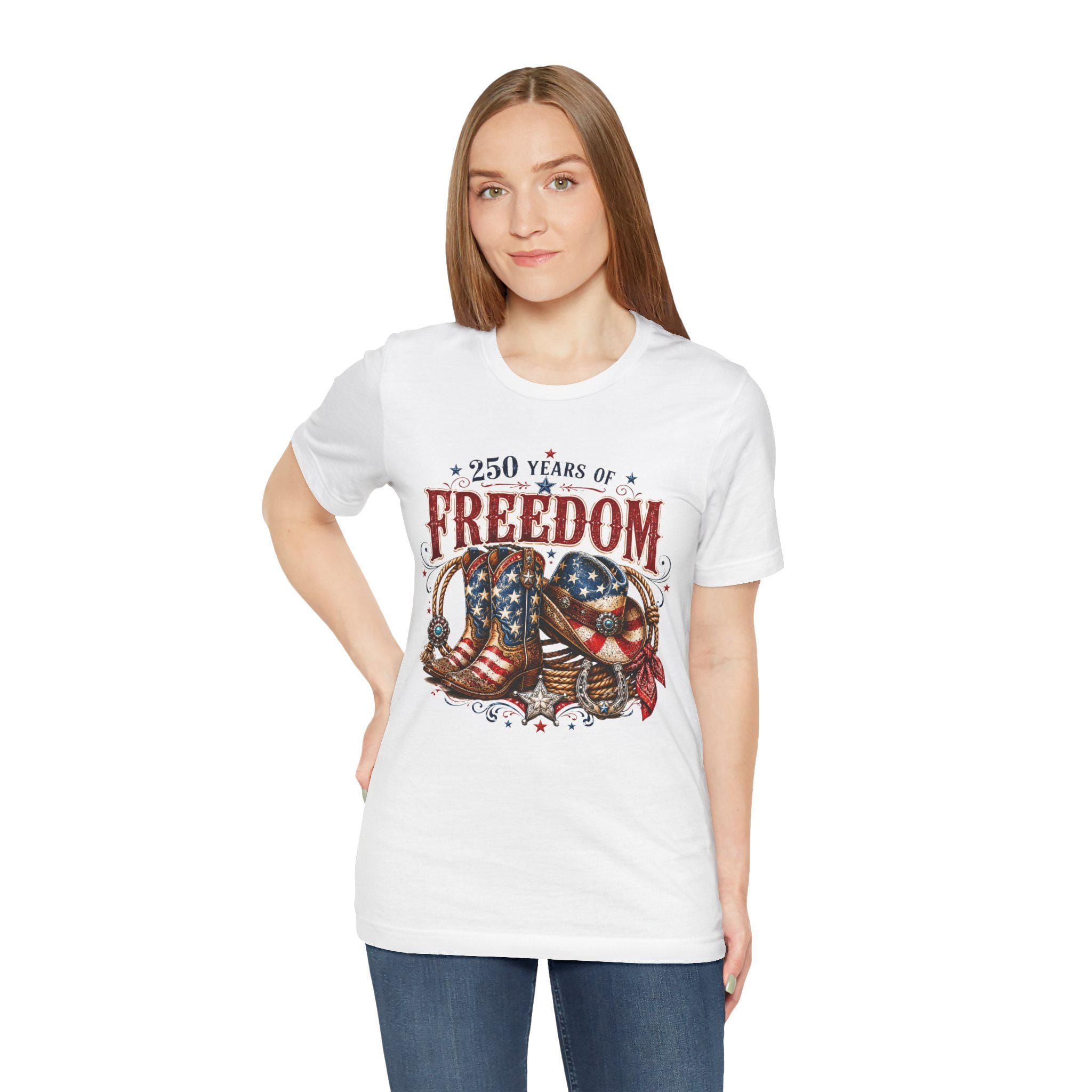CLOTEX 250 Years of Freedom patriotic boots and hat T-Shirt | American ...