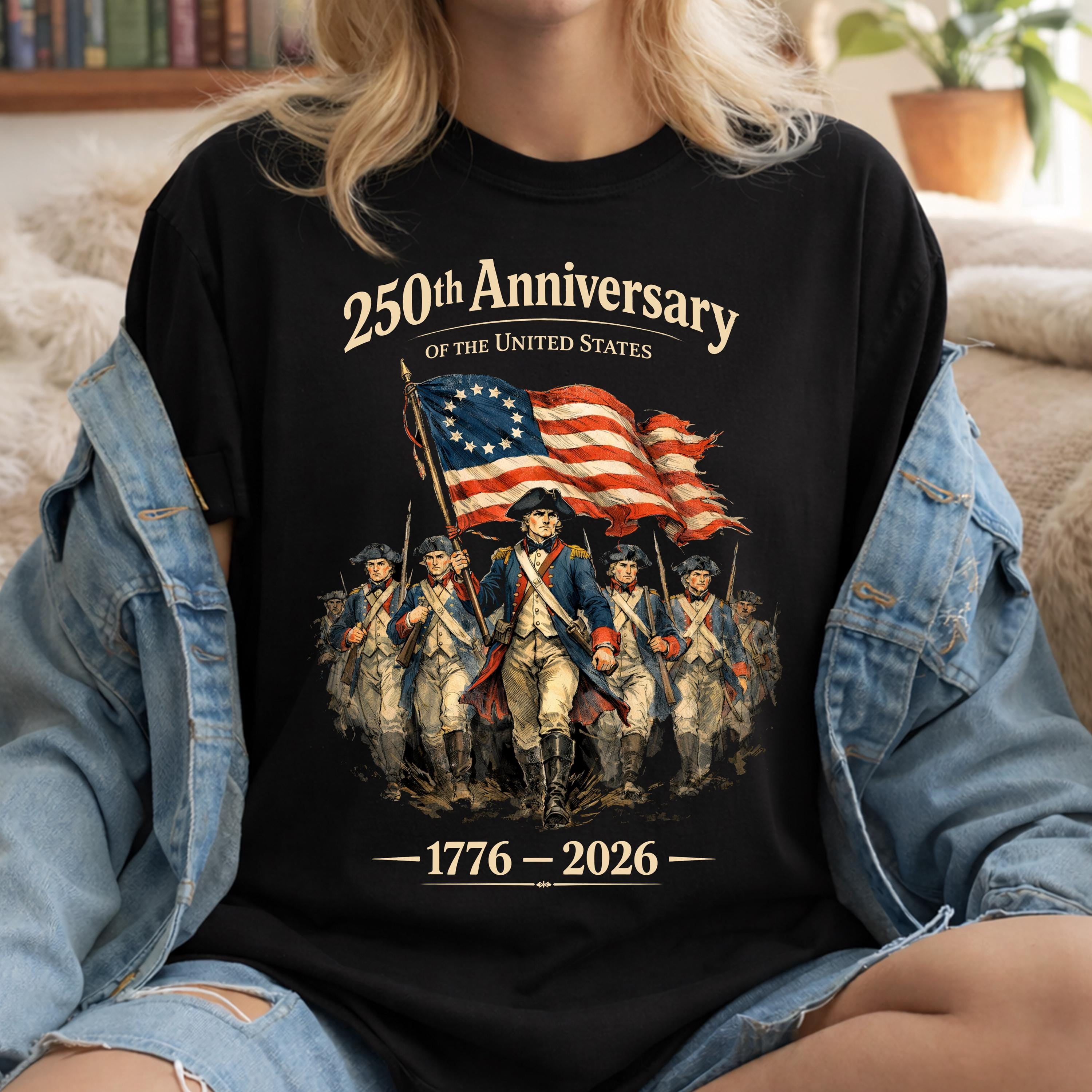 CLOTEX 250th Anniversary 1776-2026 Shirt Patriotic Military Veterans T ...