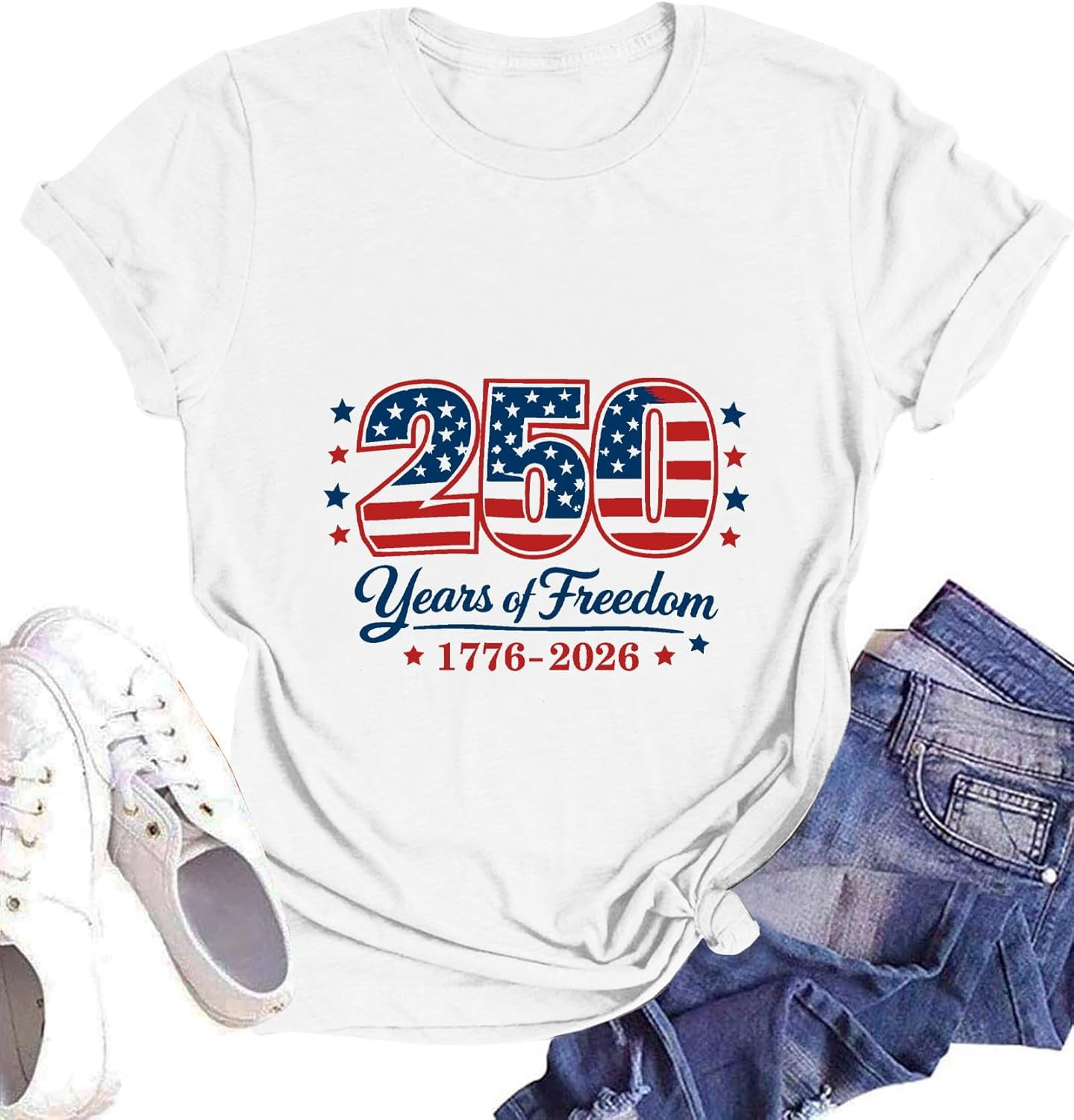 CLOTEX 250th Anniversary USA Shirt Women: American Flag T-Shirt ...
