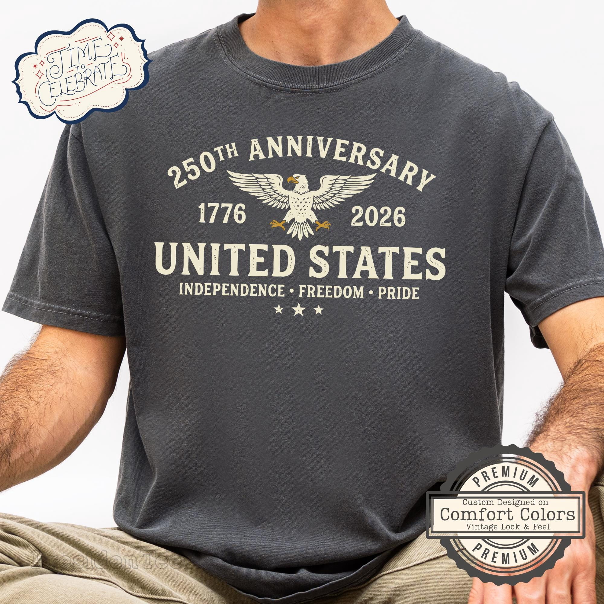 CLOTEX 250th Anniversary United States Eagle Shirt, Retro 1776-2026 ...