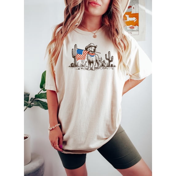 CLOTEX 4th of July Golden Retriever Shirt, Golden Retriever Shirt ...