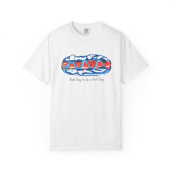 CLOTEX 4th of July T-Shirt | 'Bad Day to be a Hot Dog', White S ...