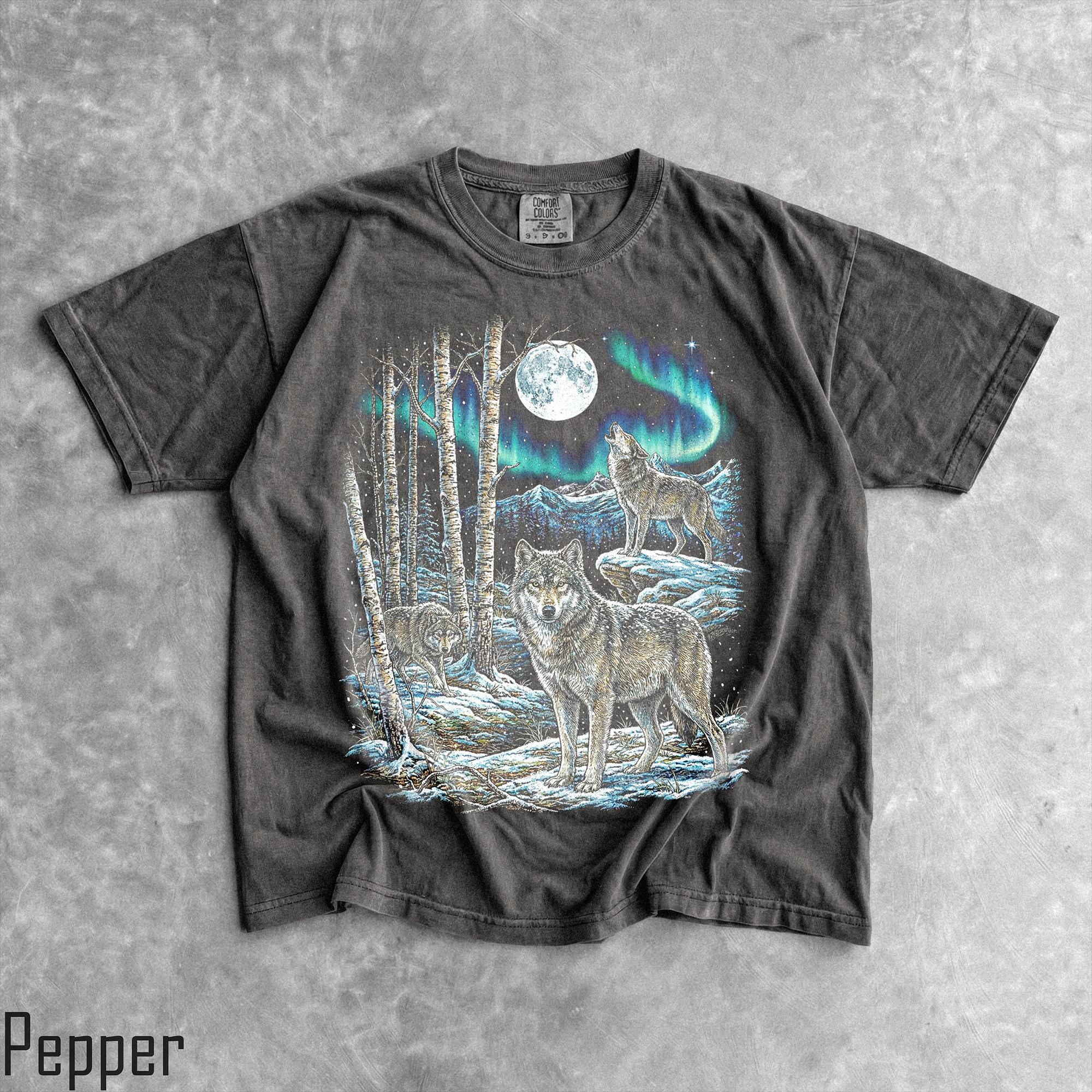CLOTEX 90s Wolf Pack T-Shirt - Men & Women's Unisex Graphic Tee ...