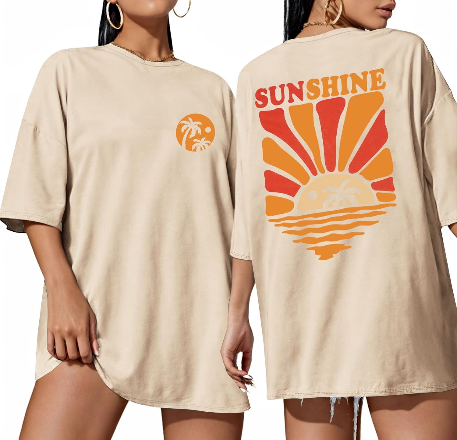 CLOTEX ADOREJOY Oversized Tshirts for Women Crewneck Summer Graphic ...