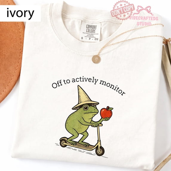 CLOTEX Off to Actively Monitor Frog Shirt, Funny Teacher Test Day Tee ...