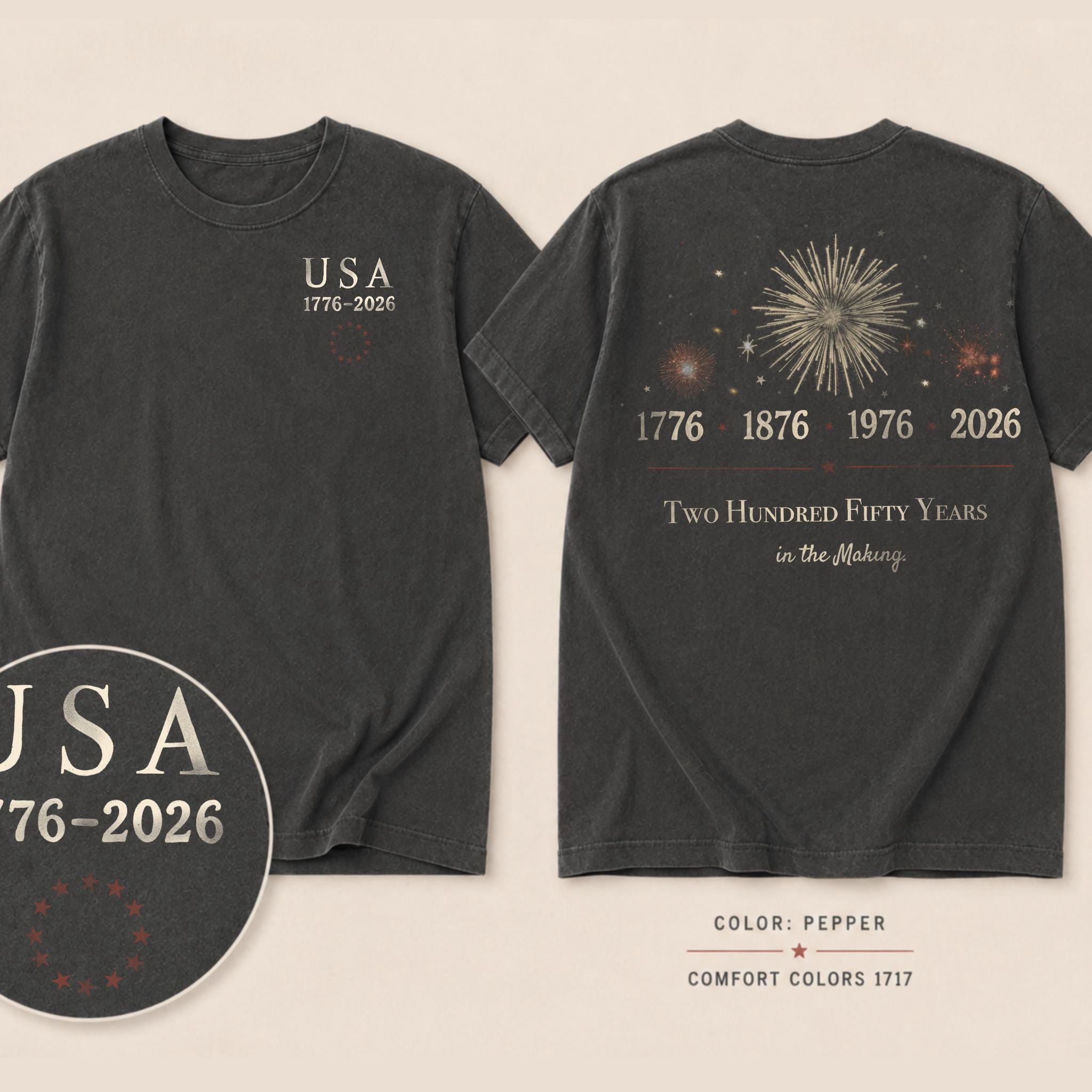 CLOTEX America 250 Shirt, 1776–2026 Timeline, Two Hundred Fifty Years ...