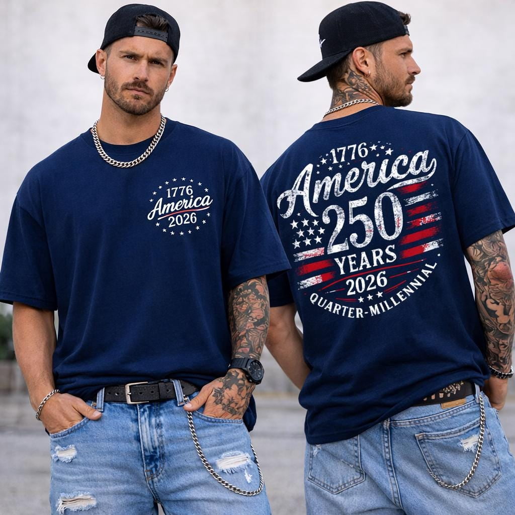 CLOTEX America 250 Years Shirt, 1776 2026 USA Flag Tee, Quarter ...