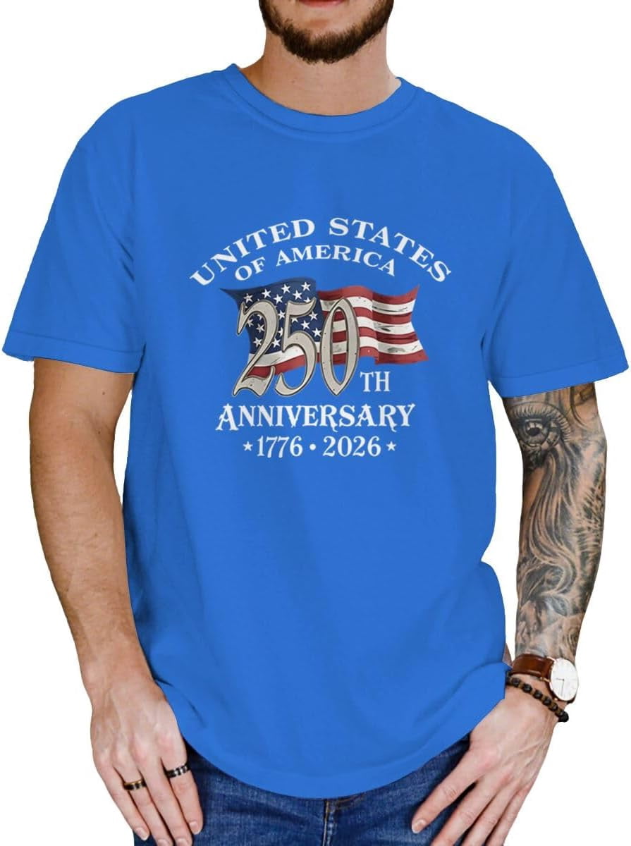 CLOTEX America 250th Anniversary 1776-2026 T-Shirts for Men USA Flag ...