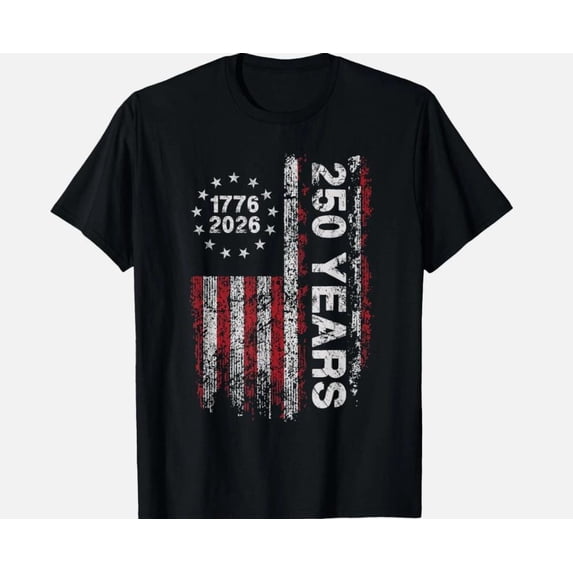 CLOTEX America 250th Birthday T-Shirt, US Flag, We The People, Dark ...