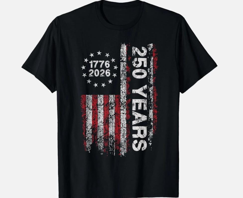 CLOTEX America 250th Birthday T-Shirt, US Flag, We The People, Navy XL ...