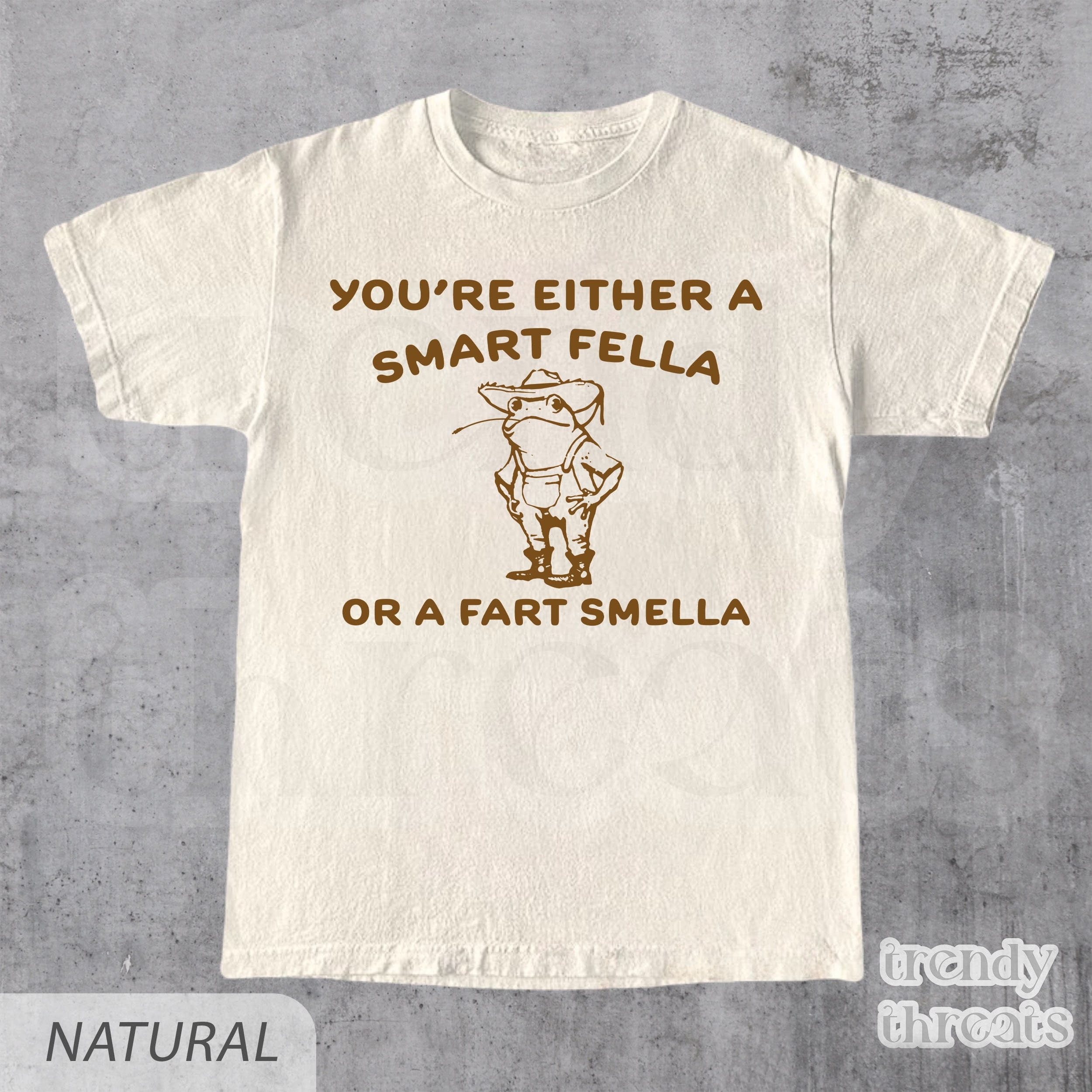 CLOTEX Are You A Smart Fella Or Fart Smella? • Retro Cartoon T Shirt ...