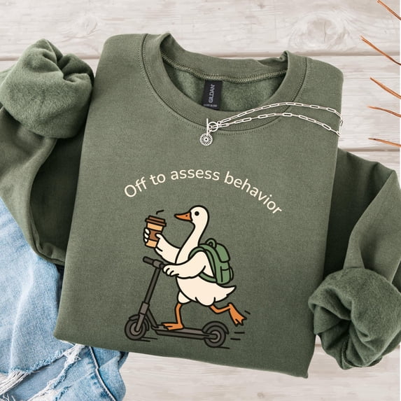 CLOTEX Off to Assess Behavior Sweatshirt, Behavior Analyst Crewneck ...