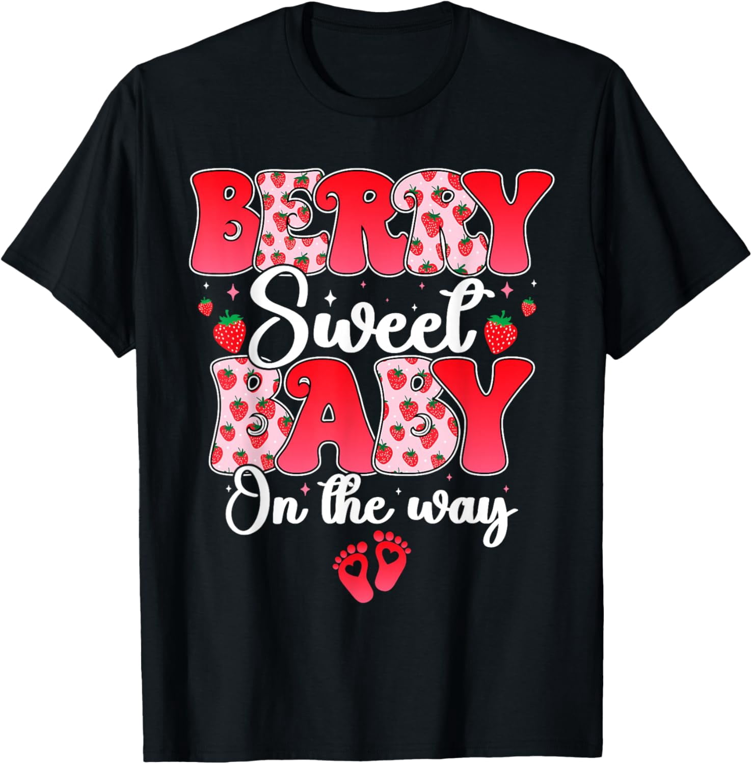CLOTEX Berry Sweet Baby On The Way Strawberry Pregnancy Gender T-Shirt ...