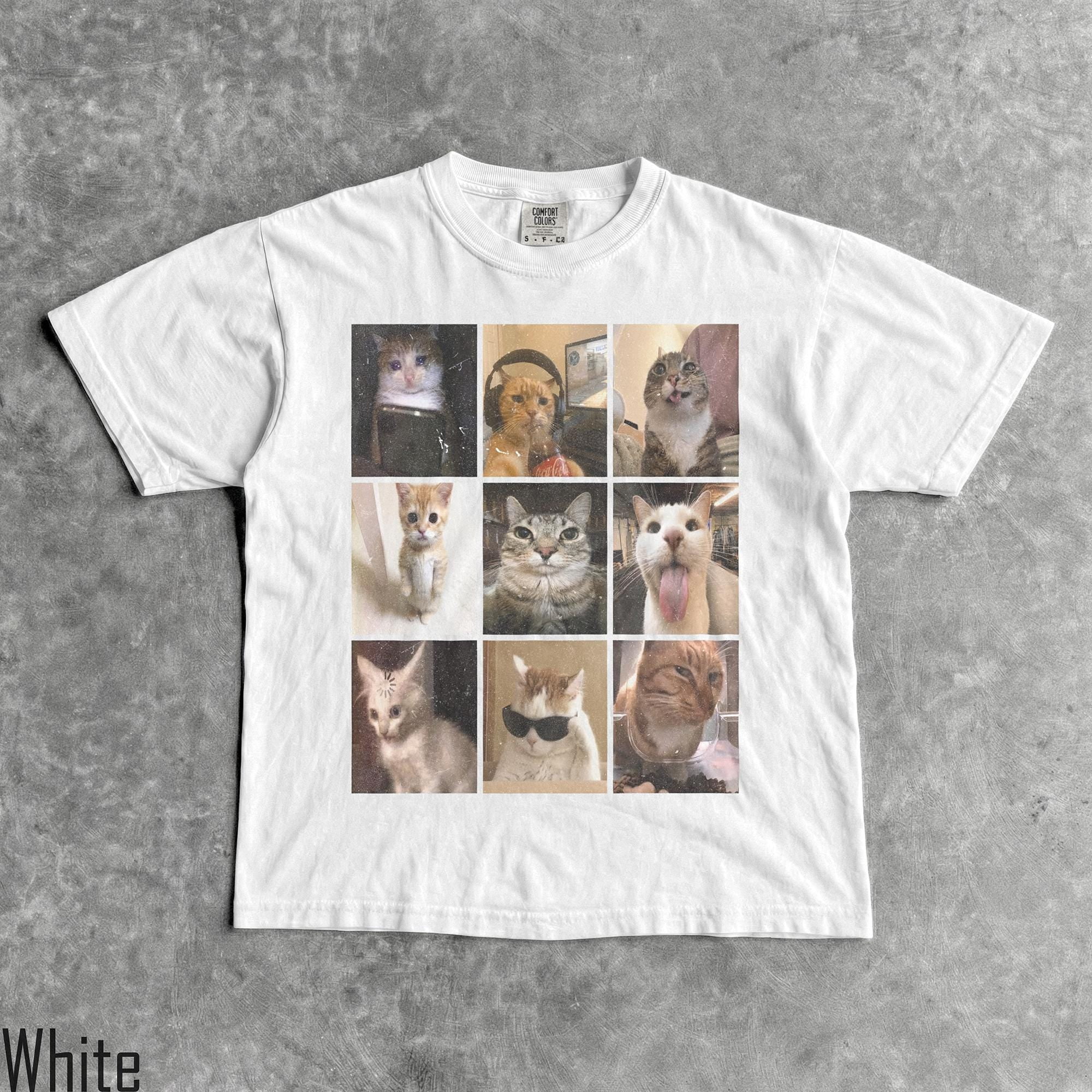 CLOTEX Cat Memes T-Shirt, Men Women Unisex Graphic Tee, Vintage 2016 ...