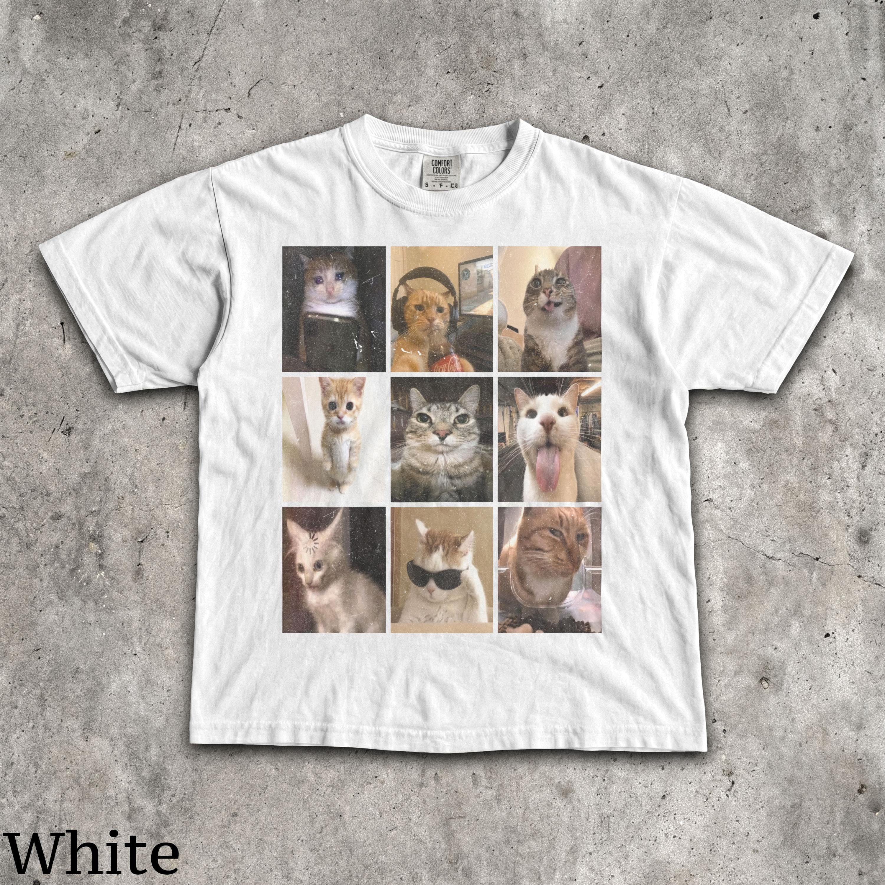 CLOTEX Cat Memes T-Shirt, Unisex Graphic Tee, Vintage 2016 Funny Cats ...