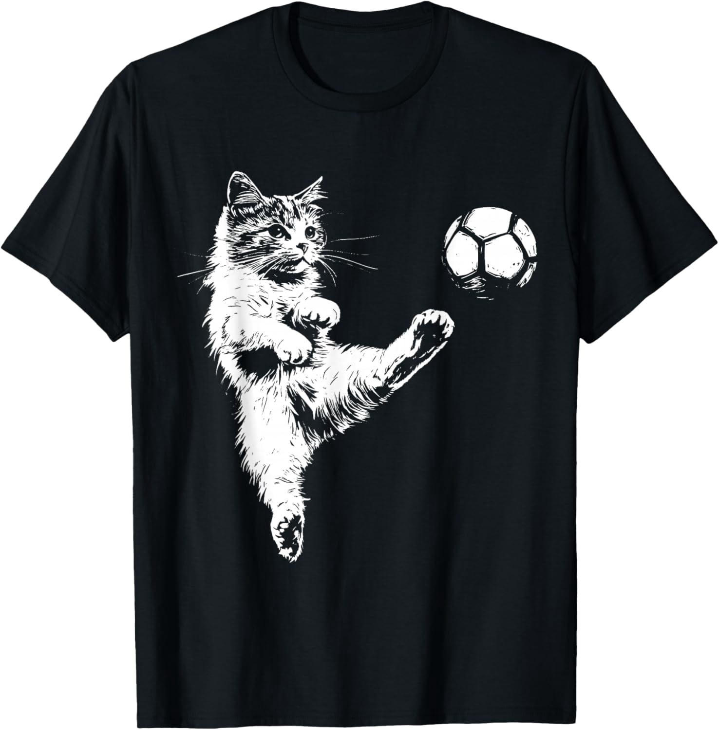 CLOTEX Cat Soccer Ball Graphic Tee - Fun and Playful Design for Cat ...