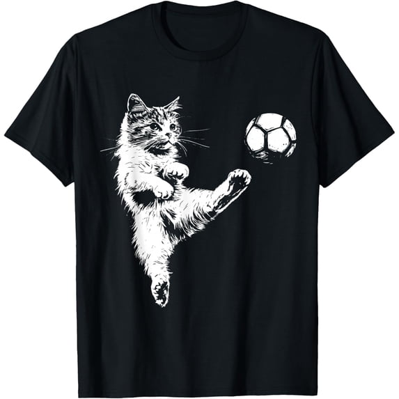 CLOTEX Cat Soccer Ball Graphic Tee - Fun and Playful Design for Cat ...