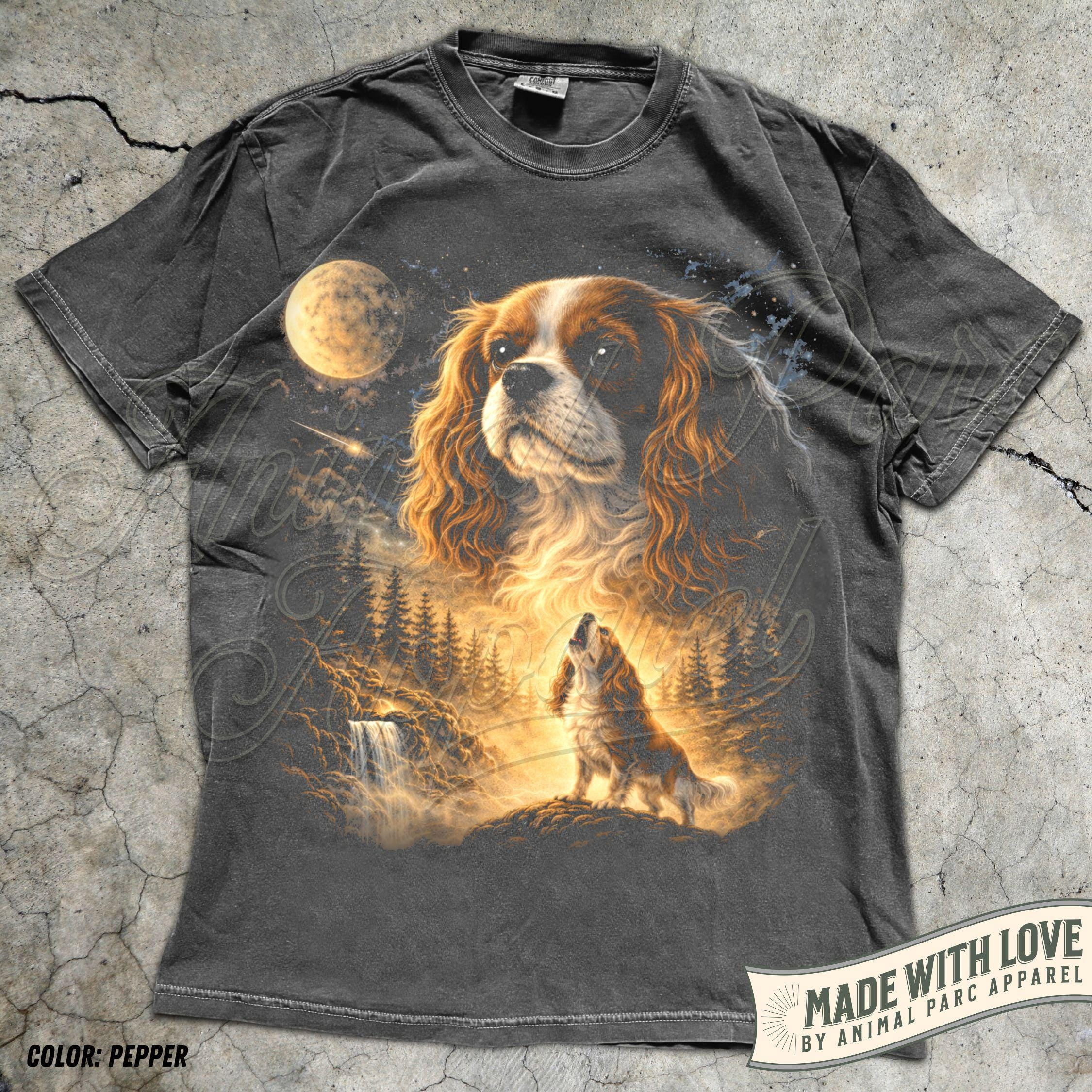 CLOTEX Cavalier Howling to the Moon Vintage T-Shirt, 90s Retro Animal ...