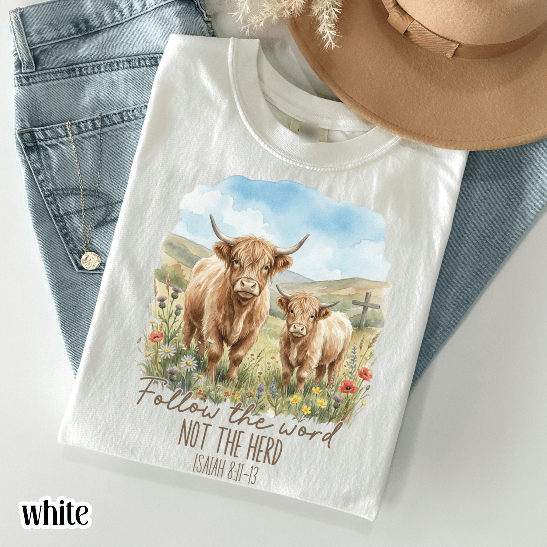 CLOTEX Comfort Colors Shirt, Follow Word Not Herd Bible Verse Tee ...