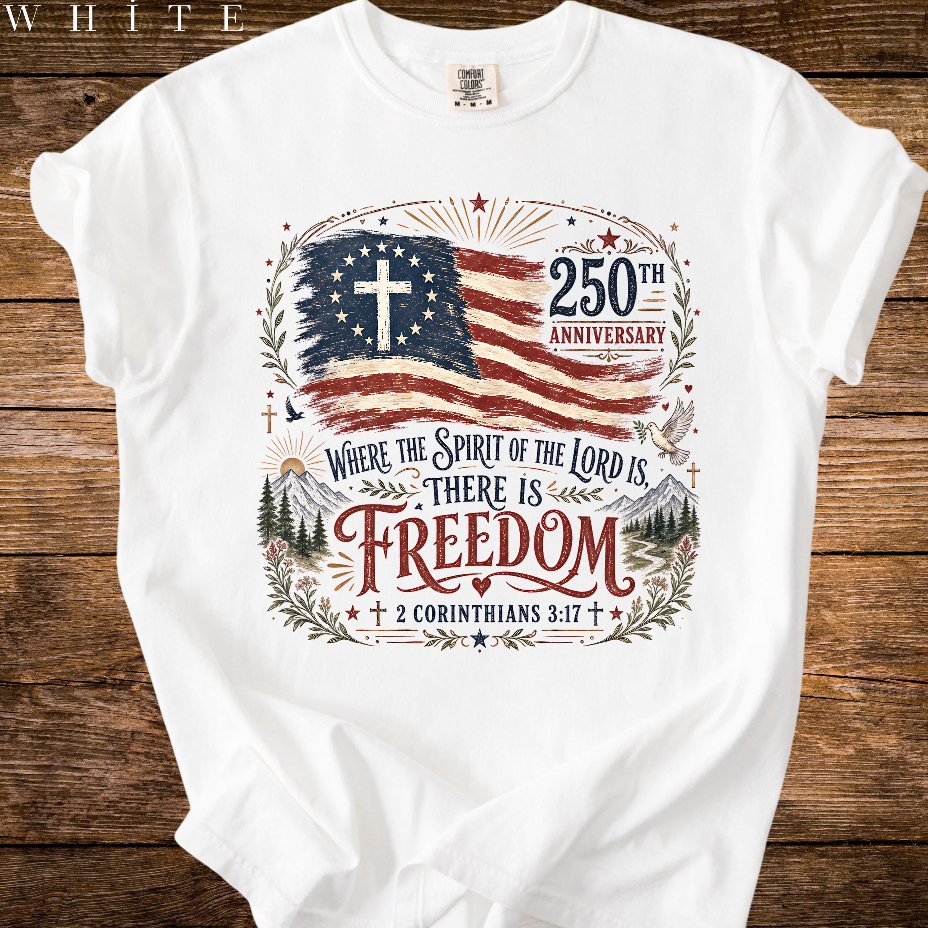 CLOTEX Christian Flag 250th Anniversary Shirt, 2 Corinthians Faith Tee ...